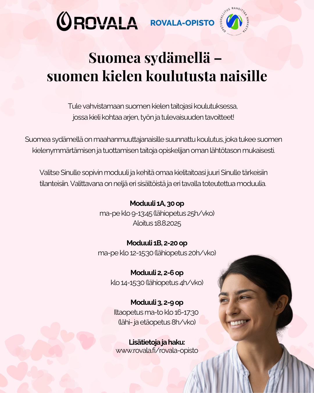Suomea sydämellä – suomen kielen koulutusta naisille - Rovala