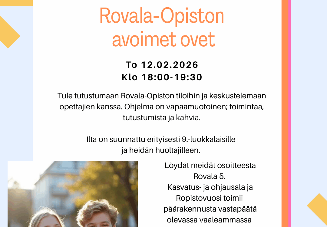 Rovala-Opiston avoimet ovet 12.2.2026 - Rovala